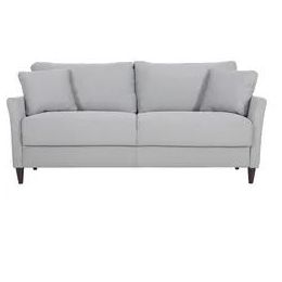 Miliboo Design-Sofa 3-Sitzer aus hellgrauem Stoff mit Stauraum MEDLEY