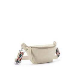 Vivance Bauchtasche beige Gr. für Damen. Mit Stickerei, Lederimitateinsätze, Logoprägung, Haken