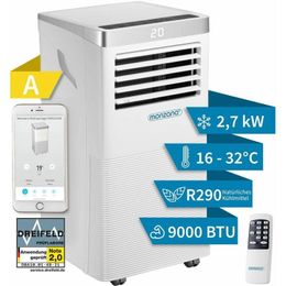 Mobile Klimaanlage MZKA1000 9000BTU 4in1 WiFi App 2700W Fernbedienung Abluftschlauch Schlafmodus Klimagerät Luftkühler Air Conditioner - Monzana