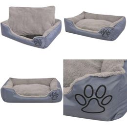 vidaXL - Hundebett mit gepolstertem Kissen Größe m Grau - Hundebett - Hundebetten - Home & Living - Grau