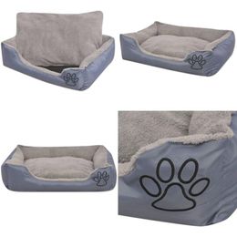 vidaXL - Hundebett mit gepolstertem Kissen Größe l Grau - Hundebett - Hundebetten - Home & Living - Grau