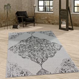 In- & Outdoor Teppich Vintage Design Ornamente Paisley Muster Elegant In Grau 200x280 cm - Paco Home