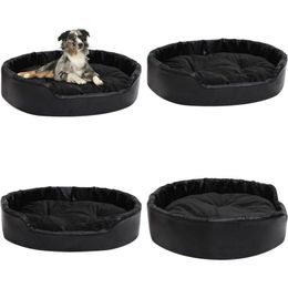 vidaXL Hundebett Schwarz 90x79x20 cm Plüsch und Kunstleder - Hundebett - Hundebetten - Home & Living