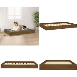 vidaXL Hundebett Honigbraun 91,5x64x9 cm Massivholz Kiefer - Hundebett - Hundebetten - Home & Living - Braun