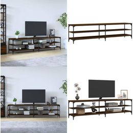 vidaXL TV-Schrank Braun Eiche 200x30x50 cm Holzwerkstoff und Metall - TV-Schrank - TV-Schränke - Home & Living - Braun