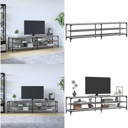 vidaXL TV-Schrank Grau Sonoma 200x30x50 cm Holzwerkstoff und Metall - TV-Schrank - TV-Schränke - Home & Living - Grau