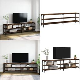 vidaXL TV-Schrank Räuchereiche 180x30x50 cm Holzwerkstoff und Metall - TV-Schrank - TV-Schränke - Home & Living - Braun