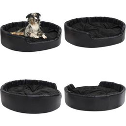 vidaXL - Hundebett Schwarz 99x89x21 cm Plüsch und Kunstleder - Hundebett - Hundebetten - Home & Living - Schwarz