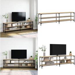 vidaXL TV-Schrank Sonoma-Eiche 180x30x50 cm Holzwerkstoff und Metall - TV-Schrank - TV-Schränke - Home & Living - Braun