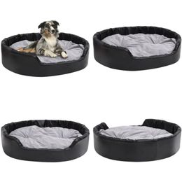 vidaXL - Hundebett Schwarz-Grau 99x89x21 cm Plüsch und Kunstleder - Hundebett - Hundebetten - Home & Living - Schwarz