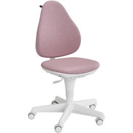 Schreibtischstuhl Paidi "JOOKI S" Stühle Gr. B/H/T: 44 cm x 100 cm x 52 cm, Microfaser meliert, Kunststoff, rosa (dunkelrosa, weiß, weiß) Drehstühle ergonomisch mitwachsend