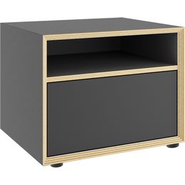 Müllermöbel Nachtkommode MÜLLER SMALL LIVING "Vertiko kleine Kommode" Sideboards Gr. B/H/T: 50 cm x 40,5 cm x 42,5 cm, Schubkasten unten, 1, schwarz (anthrazit, birke) auf Gehrung fest verleimt