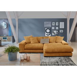 Ecksofa GUTMANN FACTORY, gelb (orange), B:280cm H:57cm T:190cm, 100% Polyester, Sofas, Ecksofa