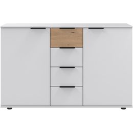 Kombikommode wimex "Toscana" Sideboards Gr. B/H/T: 130 cm x 83 cm x 41 cm, 4, weiß (weiß, artisan eiche nachbildung) Schubkästen auf Metallschienen