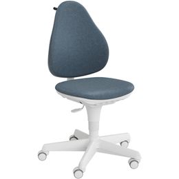 Schreibtischstuhl Paidi "JOOKI S" Stühle Gr. B/H/T: 44 cm x 100 cm x 52 cm, Microfaser meliert, Kunststoff, blau (tintenblau, weiß, weiß) Drehstühle ergonomisch mitwachsend