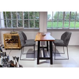 Barhocker GUTMANN FACTORY, grau (anthrazit), B:60cm H:105cm T:62cm, 100% Polyester, Hocker