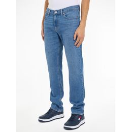 Regular-fit-Jeans Tommy Jeans "RYAN RGLR STRGHT" Gr. 32, Länge 30, blau (denim medium) Herren Jeans mit Logoprägung