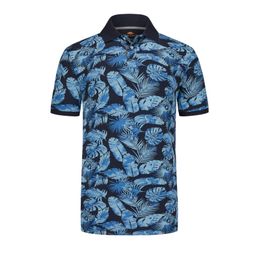 Fynch-Hatton Piqué-Poloshirt mit Blätter-Print