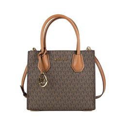 Michael Kors Leder-Henkeltasche in Dunkelbraun - (B)22 x (H)19 x (T)10 cm