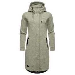 Kurzmantel Ragwear "Letti Long" Gr. M (38), grün (olivgrün) Damen Mäntel Übergangsjacke aus Fleece mit Kapuze