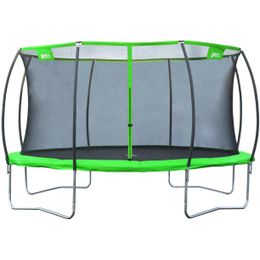 Gartentrampolin BEST Sporting "57123 Superstar 2.0" Trampoline Gr. B: 426 cm, grün (schwarz, grün) Kinder Trampoline mit Netz