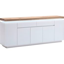 Sideboard MCA furniture "Romina" Sideboards Gr. B/H/T: 200 cm x 81 cm x 40 cm, 2, weiß (weiß matt) Sideboards mit LED Beleuchtung dimmbar, inkl. Fernbedienung