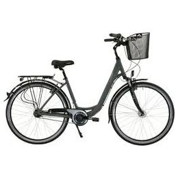 Cityrad Hawk BIKES "City Wave Deluxe Plus Grey" Fahrräder Gr. 46cm, 28 Zoll (71,12cm), grau für Damen und Herren