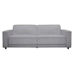 3-Sitzer DOREL HOME "Allie Schlafsofa 225 cm" Sofas Gr. B/H/T: 225 cm x 82 cm x 84 cm, Veloursstoff, grau (hellgrau) Bett-Funktion (108190cm), trendiger Cord o. pflegeleichter Velours