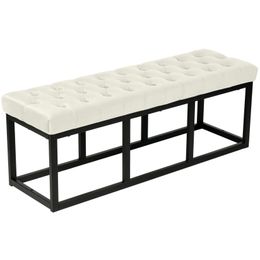 CLP Sitzbank Polson, modern, schwarzes Metallgestell, gestepptes Samt, Bodenschoner, f&uuml;r Wohnzimmer, Flur oder Schlafzimmer