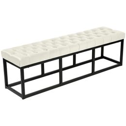 CLP Sitzbank Polson, modern, schwarzes Metallgestell, gestepptes Samt, Bodenschoner, f&uuml;r Wohnzimmer, Flur oder Schlafzimmer