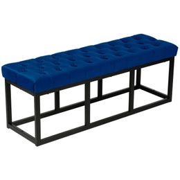 CLP Sitzbank Polson, modern, schwarzes Metallgestell, gestepptes Samt, Bodenschoner, f&uuml;r Wohnzimmer, Flur oder Schlafzimmer