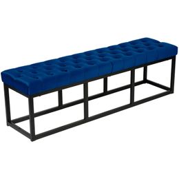 CLP Sitzbank Polson, modern, schwarzes Metallgestell, gestepptes Samt, Bodenschoner, f&uuml;r Wohnzimmer, Flur oder Schlafzimmer