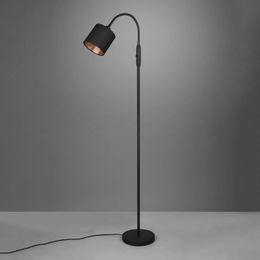 REALITY LEUCHTEN Stehlampe Tommy, schwarz/gold, Höhe 130 cm, Metall/Stoff