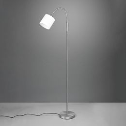 REALITY LEUCHTEN Stehlampe Tommy, nickel/weiß, Höhe 130 cm, Metall/Stoff