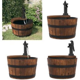 vidaXL Gartenbrunnen mit Pumpe 28x28x34,5 cm Massivholz Tanne - Gartenbrunnen - Wasserbrunnen - Home & Living - Braun