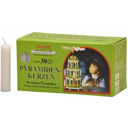 Knox Pyramidenkerzen weiß 14 x 70 mm, 50 Stück