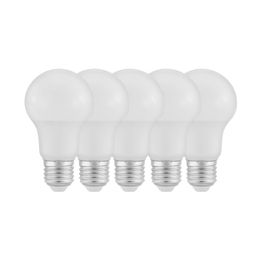 hofstein LED Leuchtmittel 5-er Set, Runde Glühbirne mit E27 Fassung 9 Watt, 30.000 Stunden, 15.000 On/Off, 806 Lumen, 2700 Kelvin, nicht dimmbar