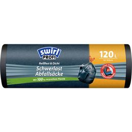 Swirl - Schwerlast-Säcke Profi mit Zugband 120 l Reißfest & Dicht Müllsäcke & Müllsackständer