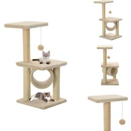 vidaXL Kratzbäume - Living Katzen-Kratzbaum Sisal 65 cm Beige - Beige