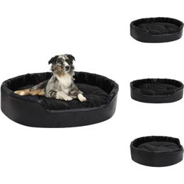 vidaXL - Hundebetten - Living Hundebett Schwarz 90x79x20 cm Plüsch und Kunstleder - Schwarz