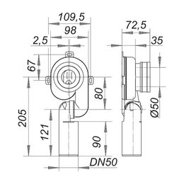 Dallmer HL 430 Urinal-Absaug-Siphon DN 50 360021