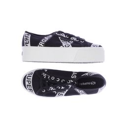 Superga Damen Sneakers, schwarz, Gr. 37.5