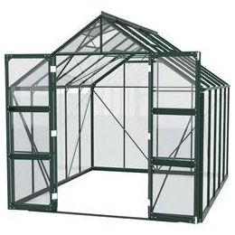 Gewächshaus Vitavia "Domus 8300" Gewächshäuser Gr. B/H/T: 257cm x 253,9cm x 325cm, grün (smaragdgrün) Doppelschwingtüren und bodentiefer Türschwelle, 3 mm Sicherheitsglas