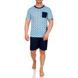 EloModa Capri-Pyjama Herren Pyjama Set Short + Shirt Sommer Gr. L XL 2XL 3XL (2 tlg)