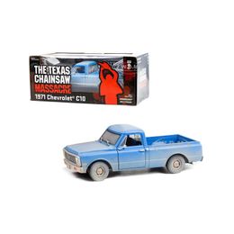 Greenlight 1971 Chevrolet C10 Pickup Truck Light Blue (Dusty) the Texas Chainsaw Massacre (1974) Movie 1:24 Diecast Model Car *DEMO*