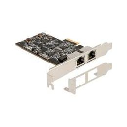 Delock PCI Express x2 Karte auf 2 x RJ45 2,5 Gigabit, LAN-Adapter