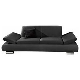 2-Sitzer Max Winzer "Toulouse modern und bequem, aktuelles Design, hoher Sitzkomfort" Sofas Gr. B/H/T: 190cm x 75cm x 89cm, Kunstleder SOFTLUX, schwarz mit klappbaren Armlehnen, Breite 190 cm