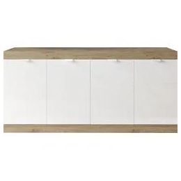 Sideboard Inosign "Slim" Sideboards Gr. B/H/T: 181 cm x 82 cm x 42 cm, braun (eiche cadiz nb, weiß hochglanz lack) Breite 181 cm, Hochglanz Lack