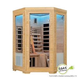 Artsauna Infrarotkabine Aalborg mit Dual-Technologie 2 Personen W&auml;rmekabine aus Hemlock Holz