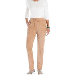 Damen Cordhose mit B&uuml;gelfalten camel, Gr&ouml;&szlig;e 21